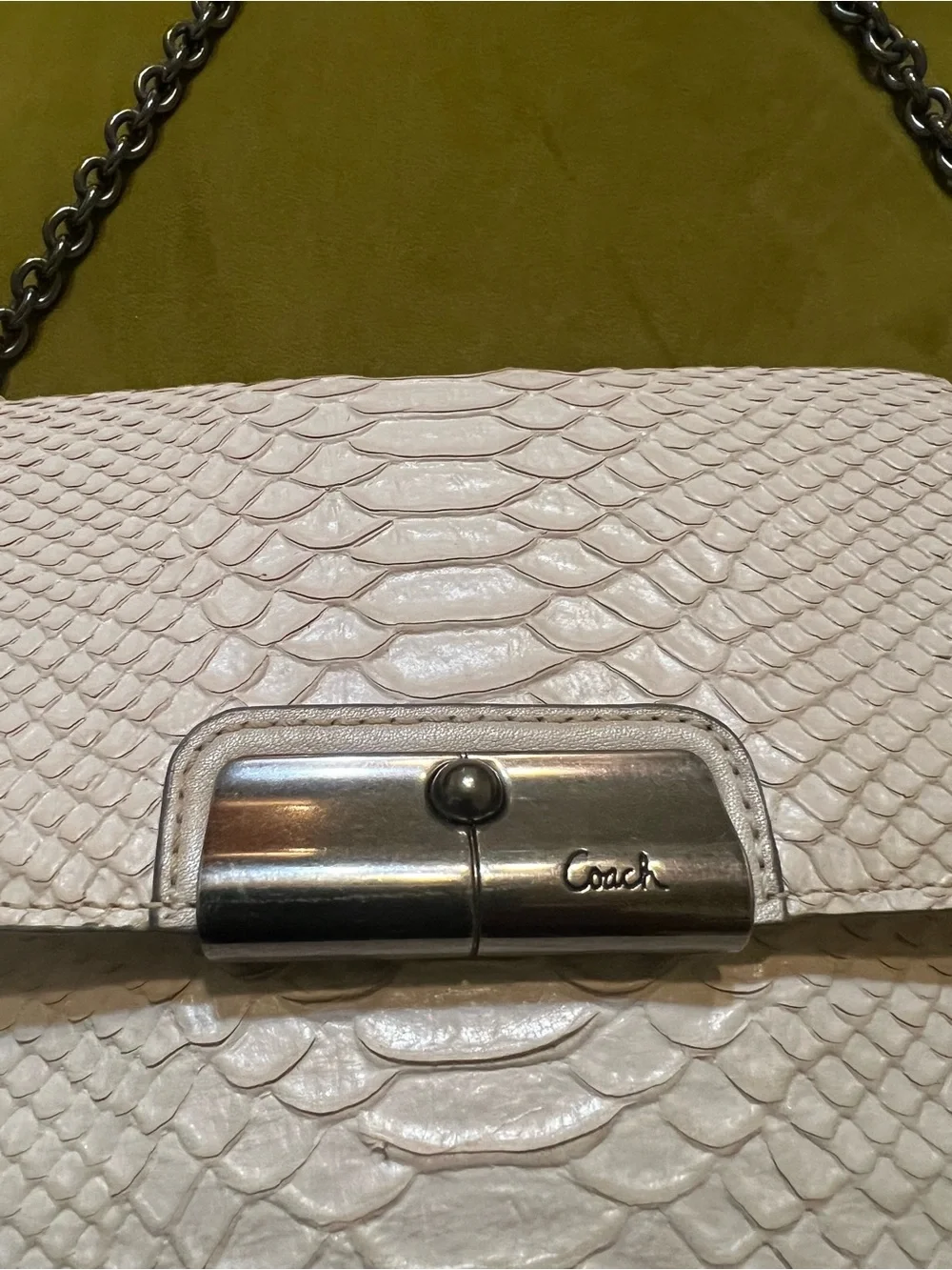 Coach | Bags | Coach Cream Pythonembossed Leather Crossbody With ...